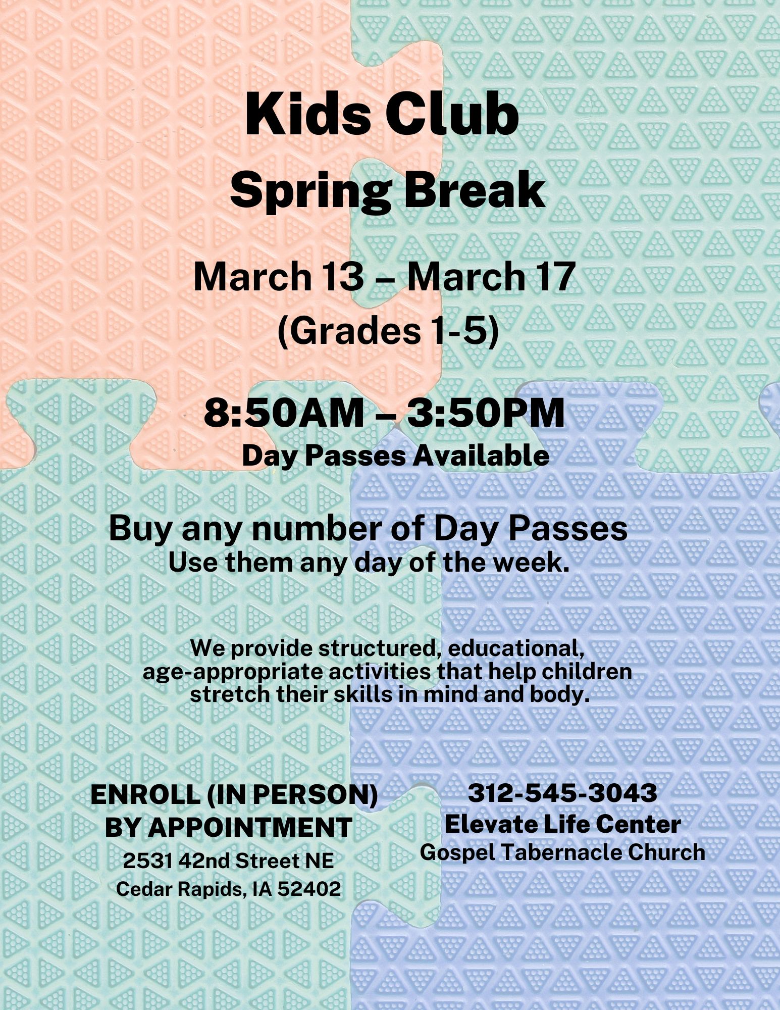 Spring Break Kids Club - Cedar Rapids CSDCedar Rapids CSD