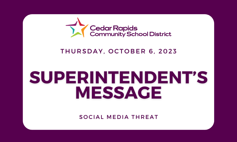 A Message From The Superintendent Cedar Rapids Csdcedar Rapids Csd