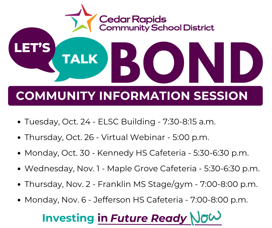Bond Community Information Sessions - Cedar River Academy at Taylor ...