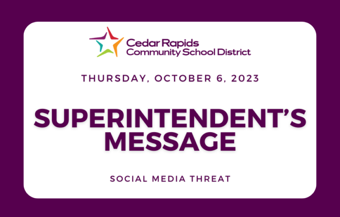 A Message From the Superintendent - Roosevelt Creative Corridor ...