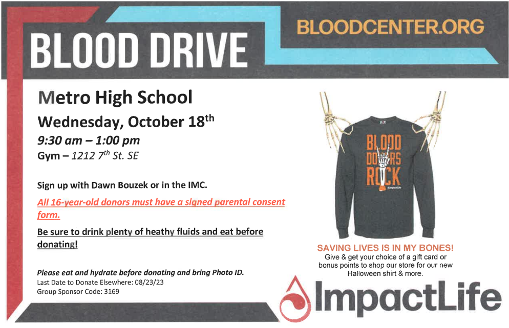 Fall Blood Drive - Metro High SchoolMetro High School